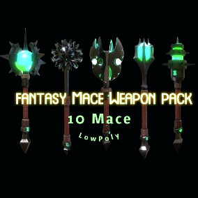 Fantasy Mace Weapon Pack 3d model