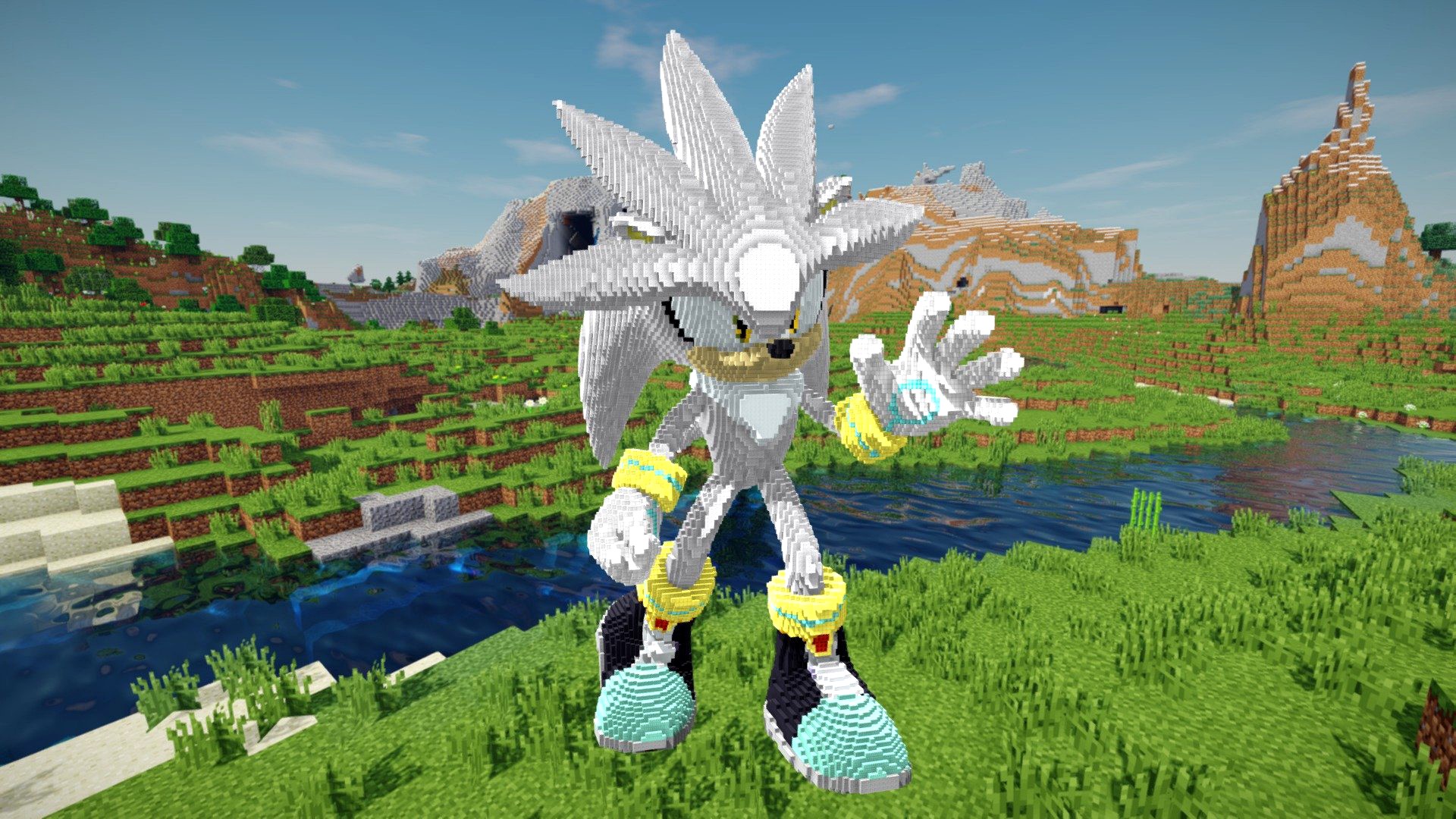 Minecraft Silver The Hedgehog Build Schematic 3d model
