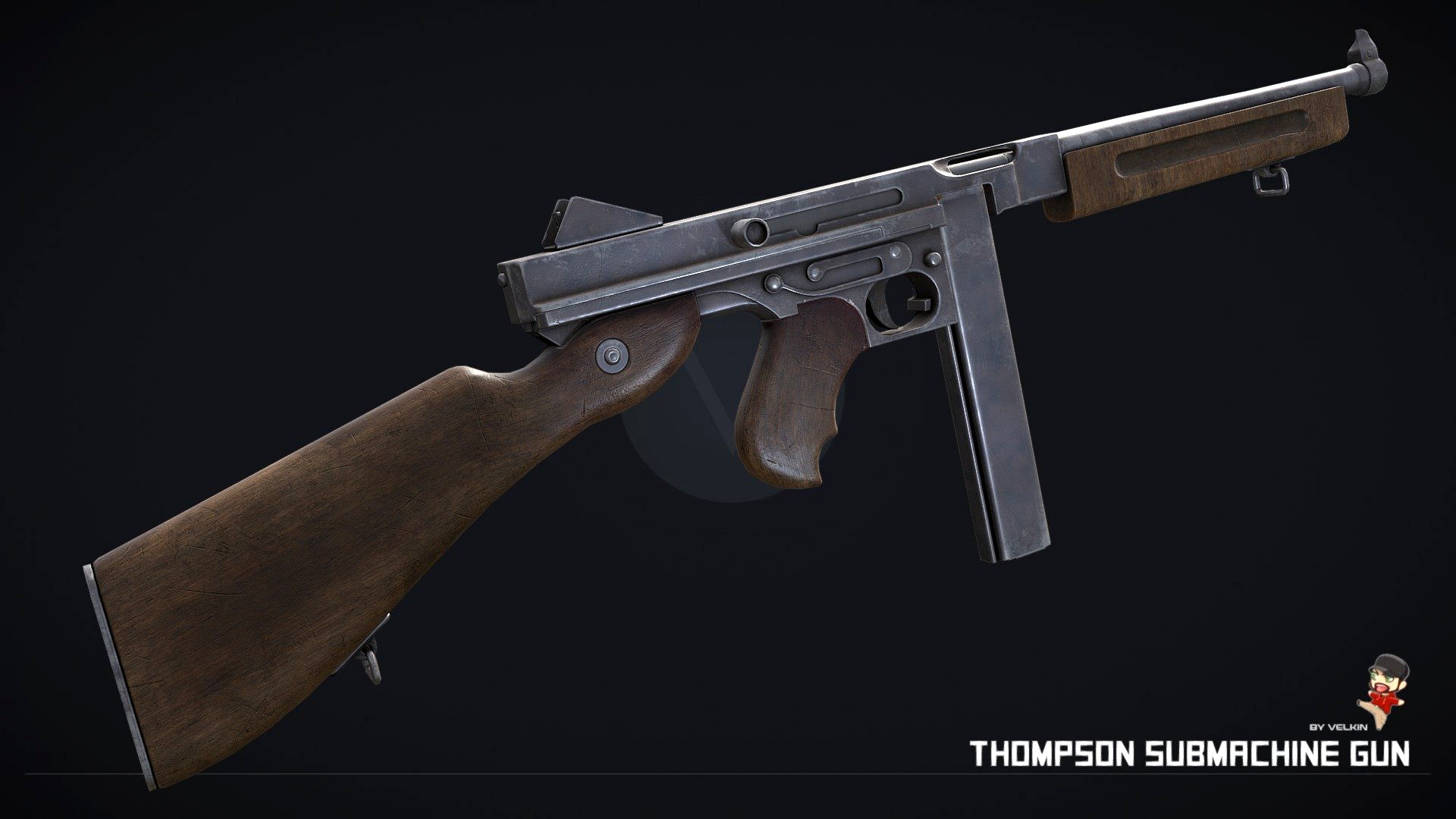 WW2 Thompson Submachine gun 3d model