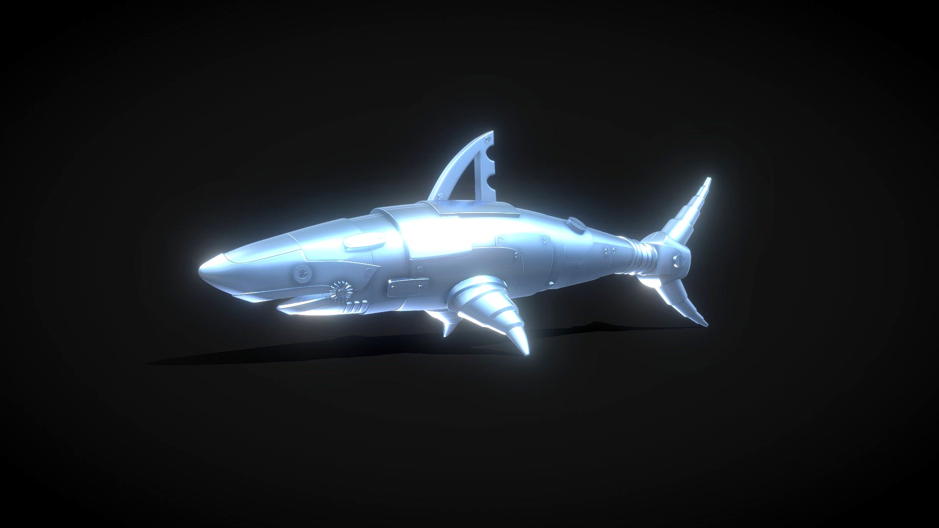 Spaceship In Fish Shape 3d model