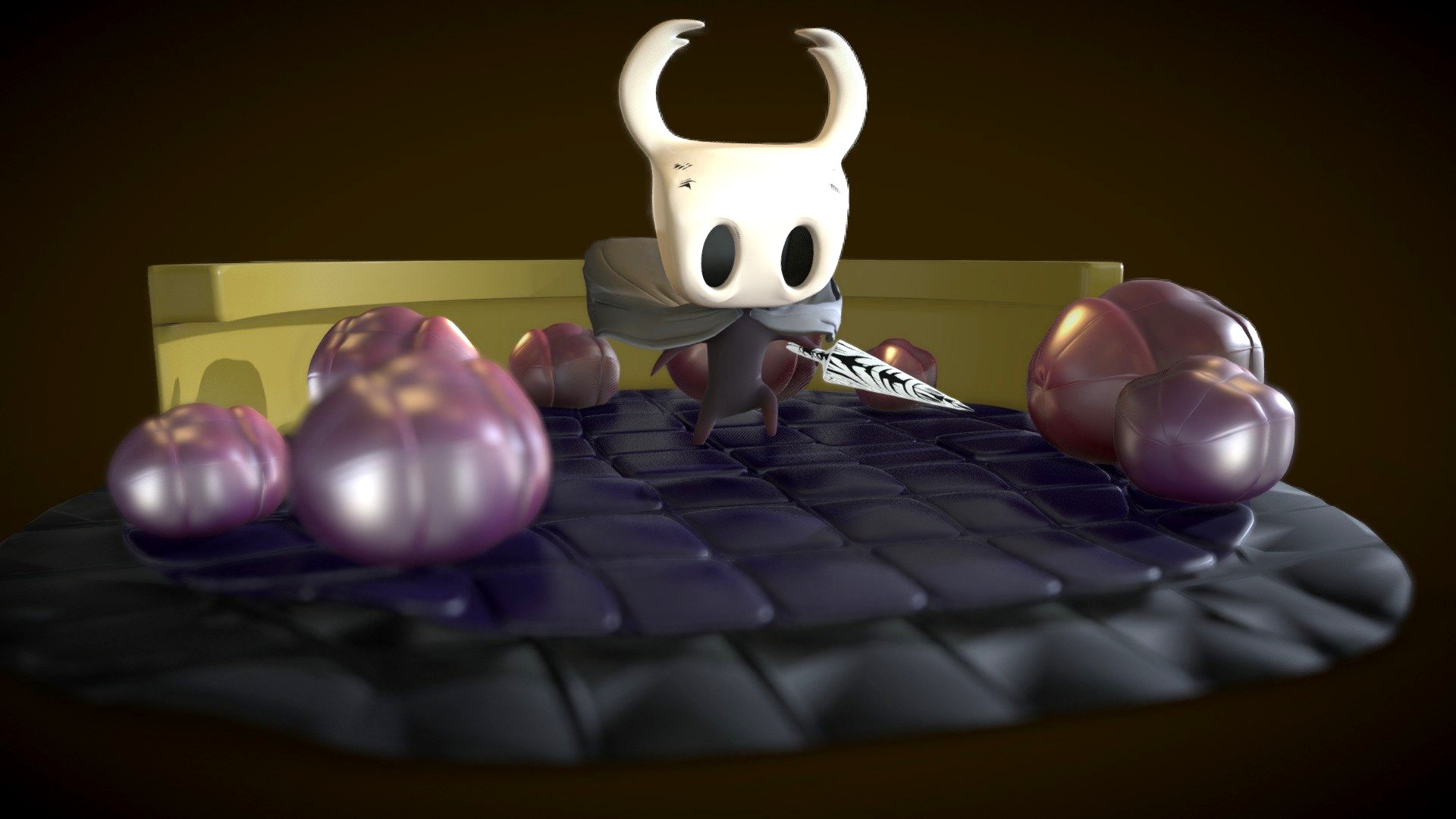 ghost hollow knight fanart 3d model