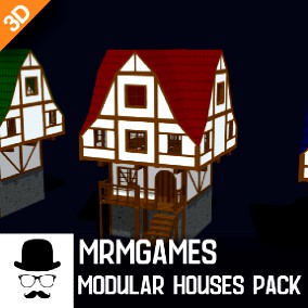 Modular House Pack - Low Poly Voxel Buildings 3d model