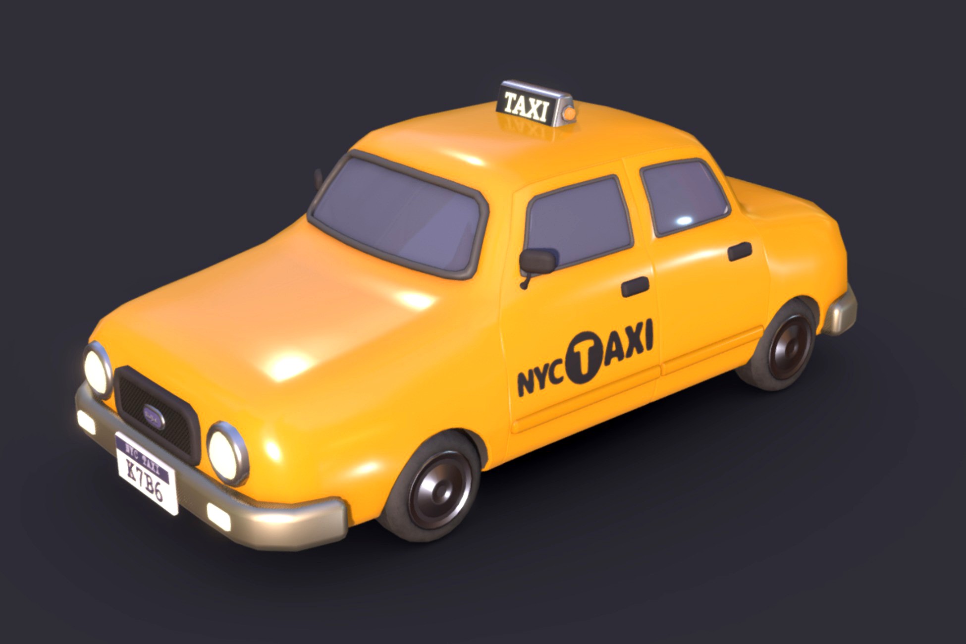Cute NYC Taxi 3d model