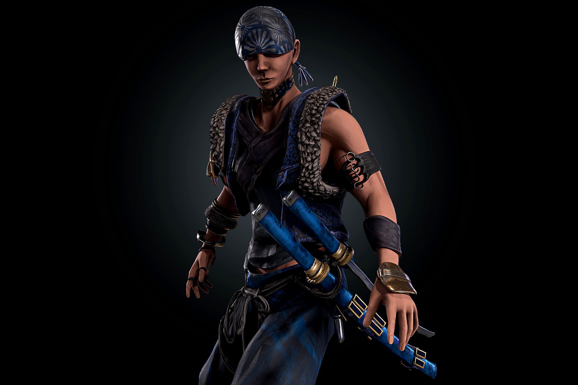 Samurai Brawler-man 3d model