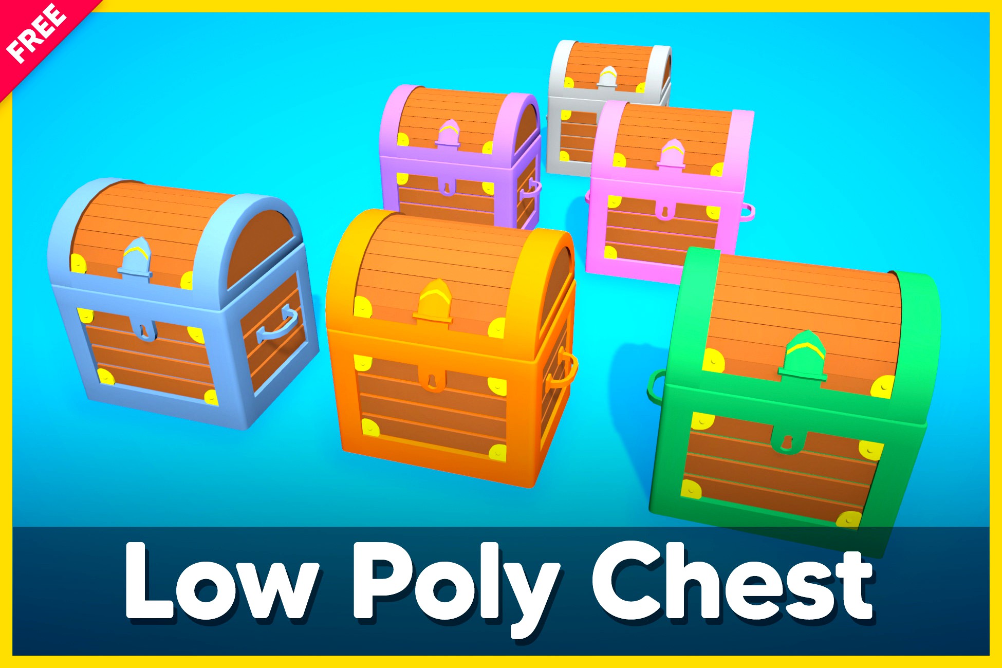Low Poly Chest Animated 3d model