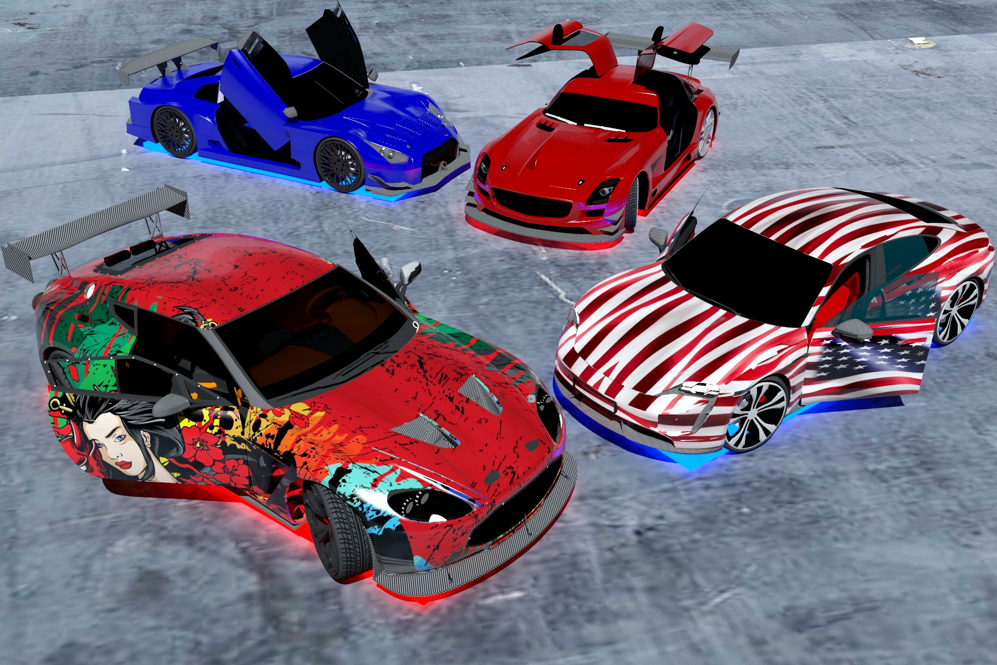 Mobile Ready Realistic Car Pack 1 3d model