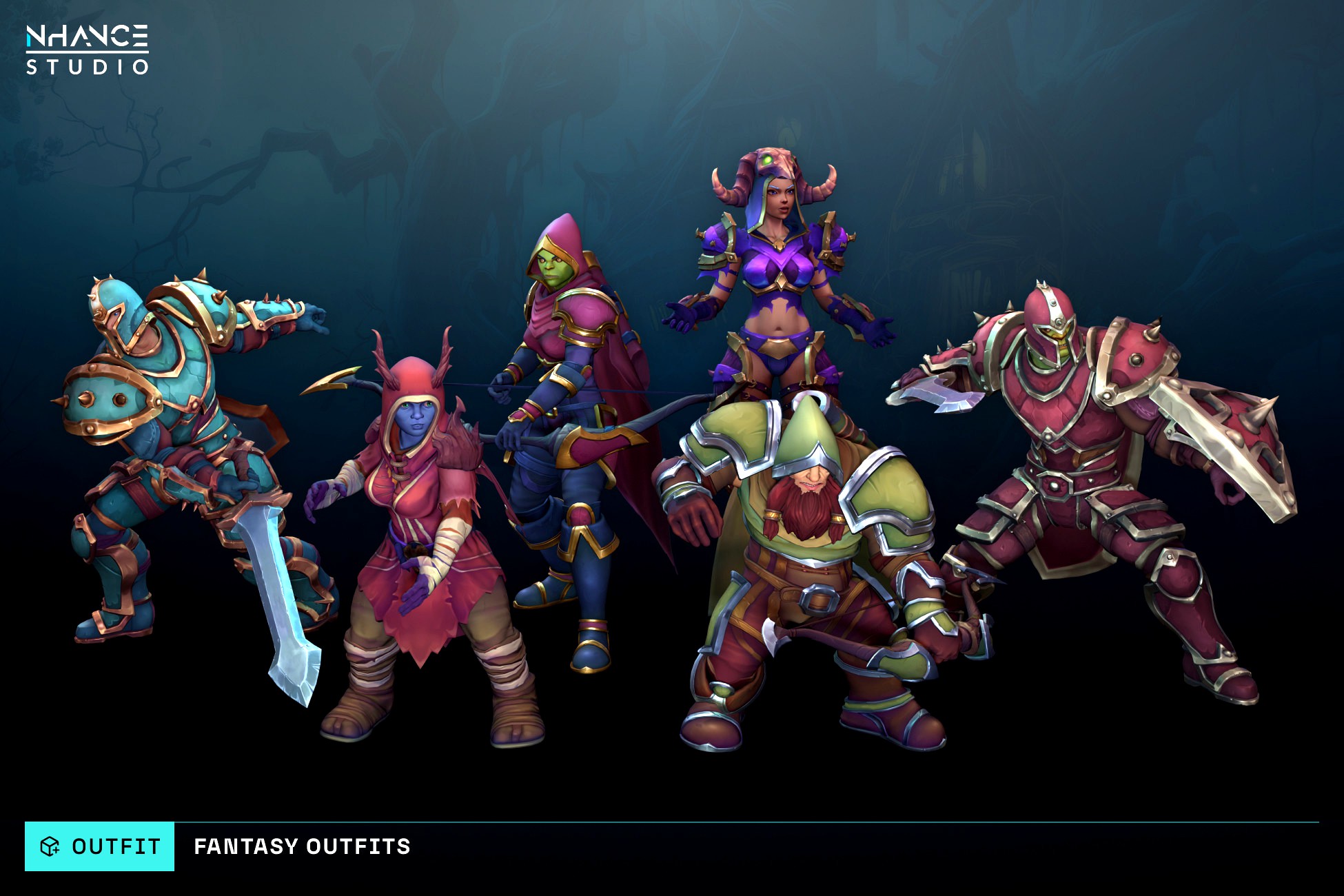 Stylized Fantasy Outfits Pack #2 3d model