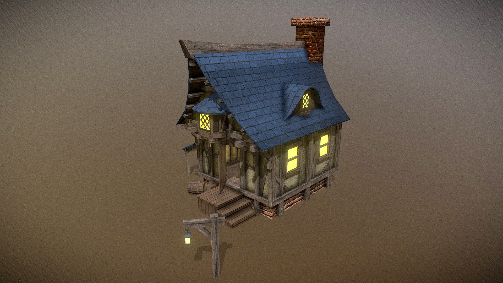 Low Poly Medieval House 3d model