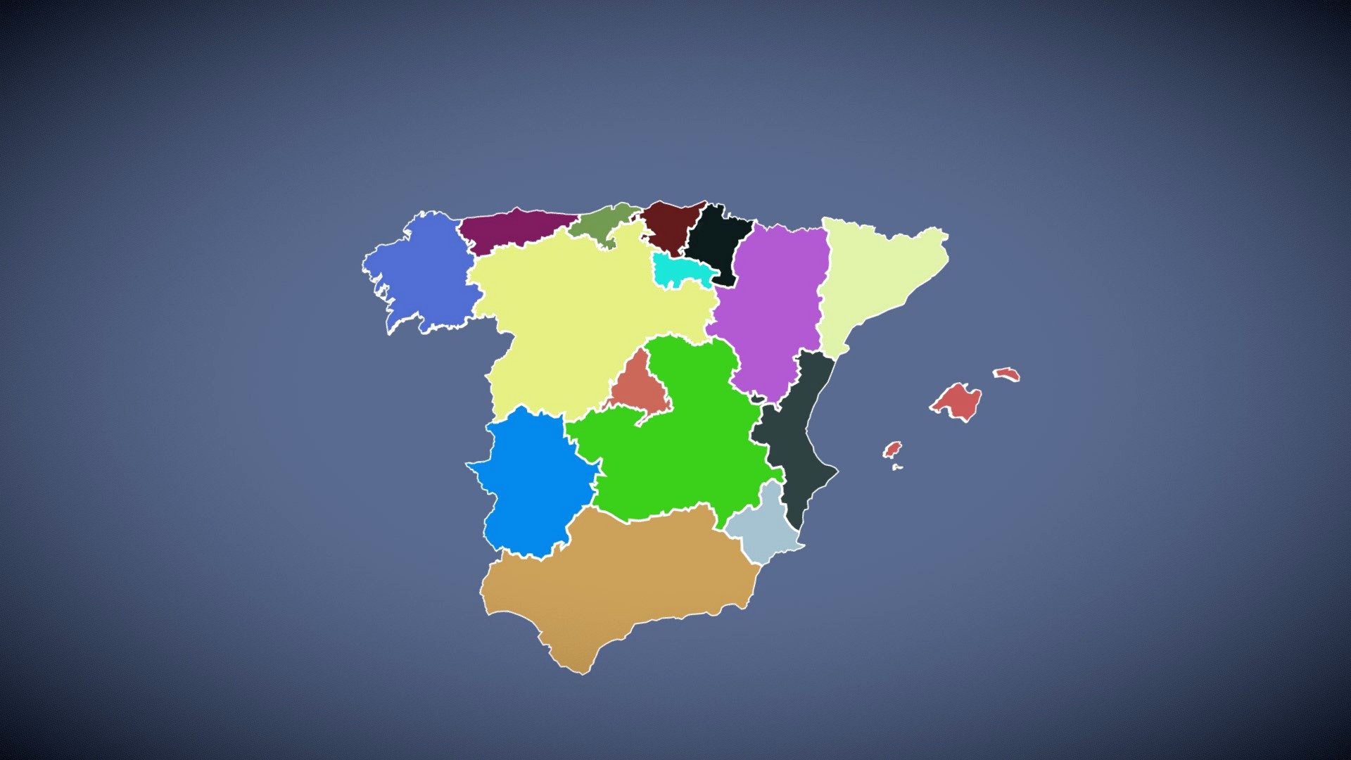 SPAIN POLITICAL MAP LAYOUT 3d model