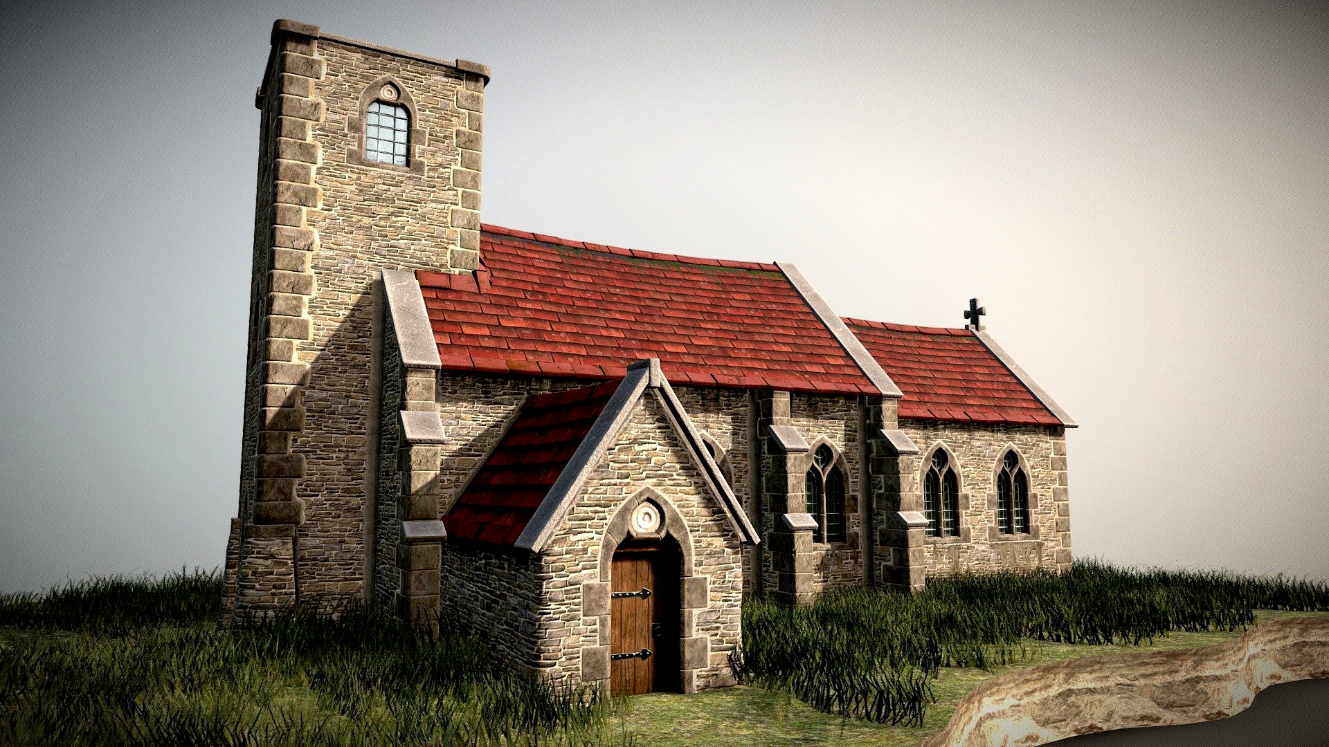 Medieval church 01 3d model