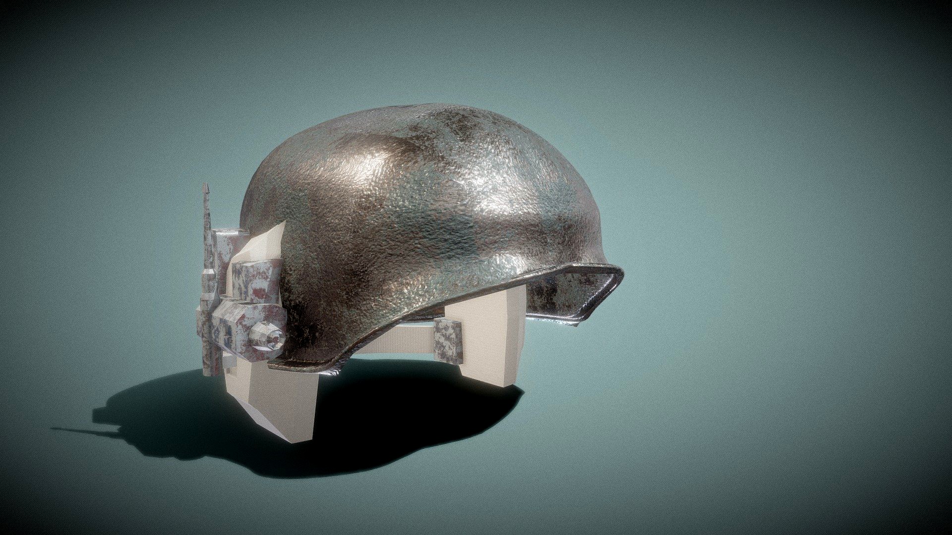 War helmet damaged 3d model