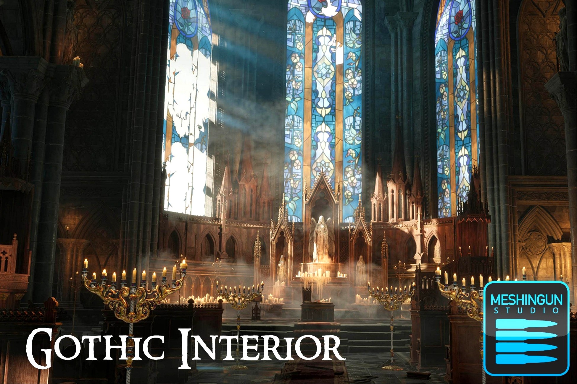 Gothic Interior Megapack 3d model