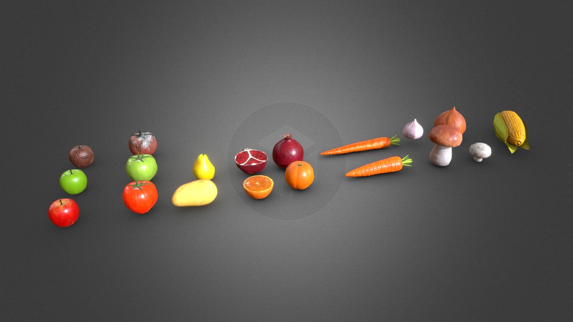 Fruits and Vegetables 3d model