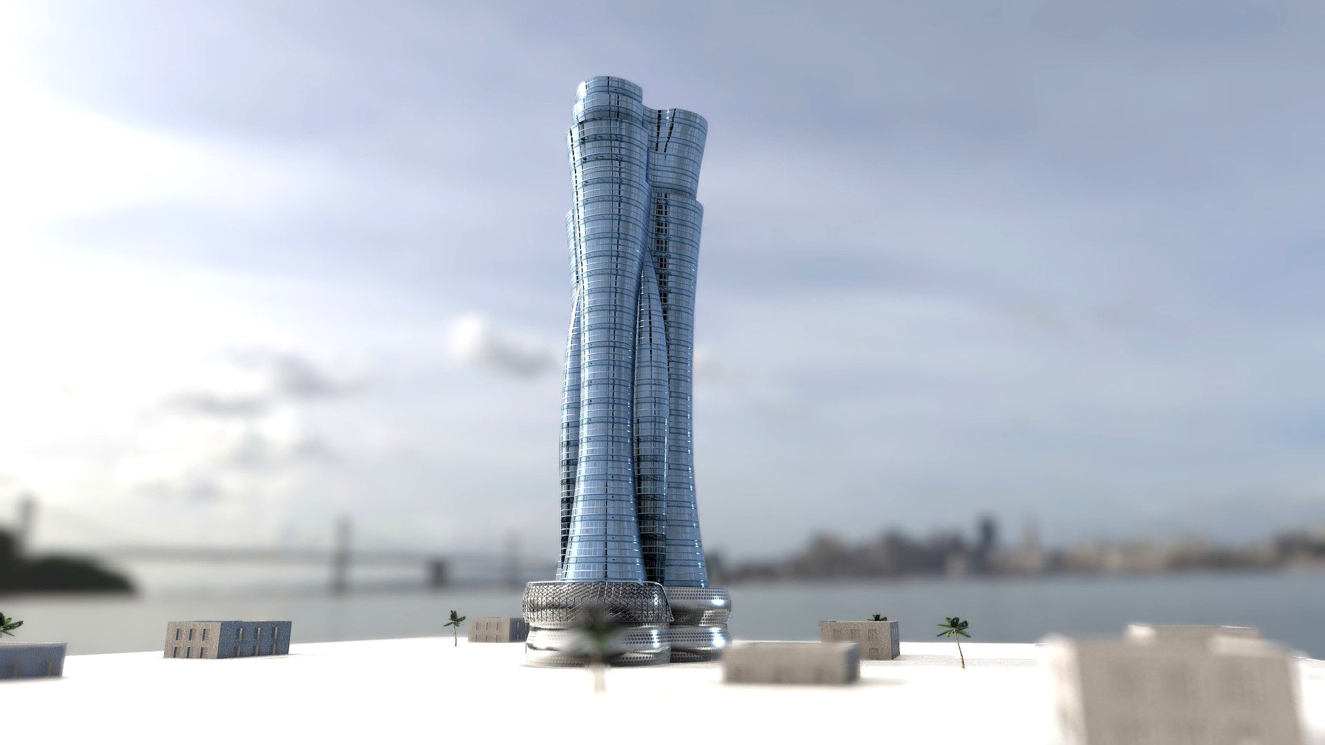 North Oil Company NOC Dubai Qatar Tower 3d model