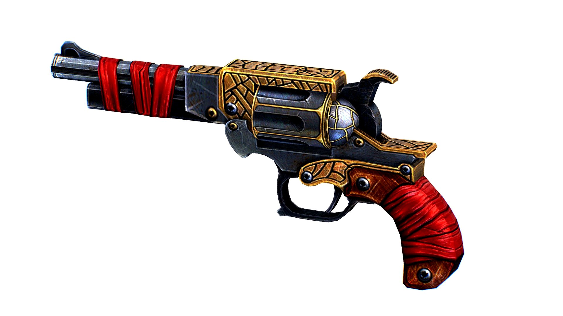 Multibarrel Short Barrel Revolver 1 3d model