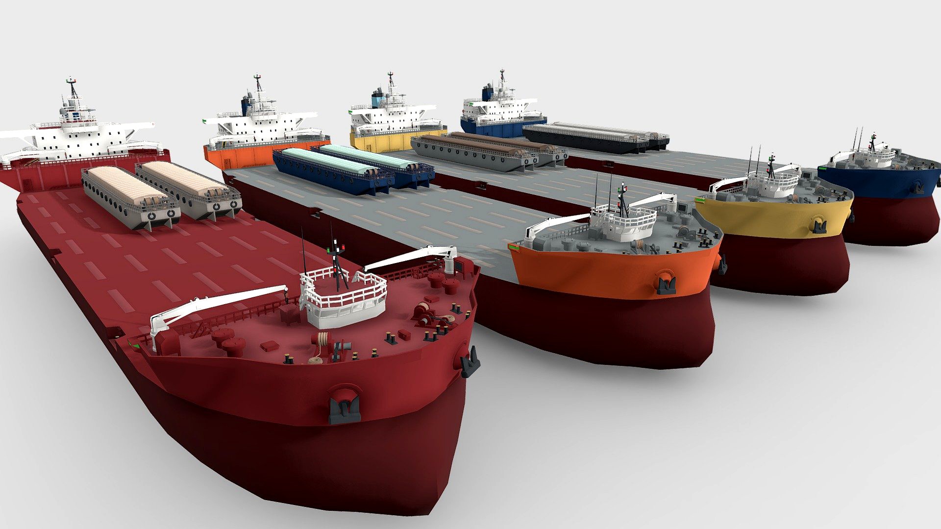 Heavy Lift Vessel lowpoly Low-poly 3d model