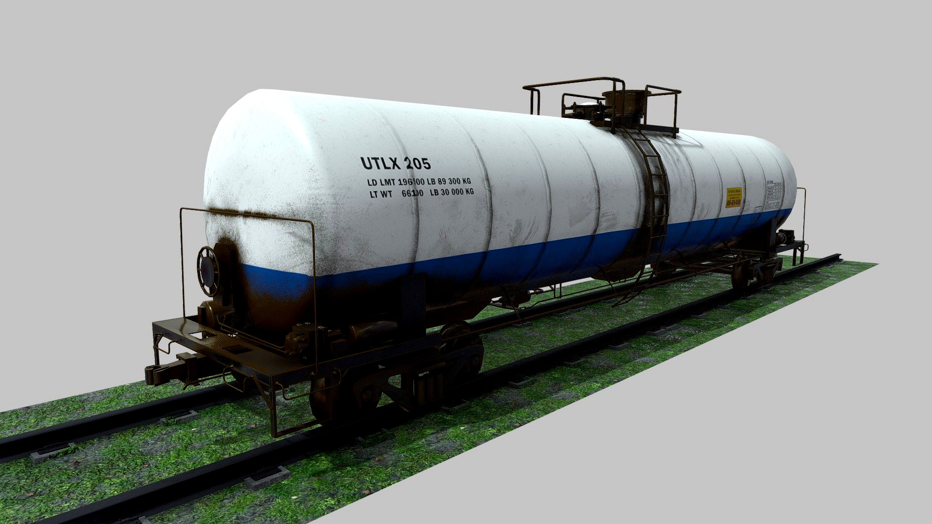 Railway Tank Car - Railroad - Train Tank Wagon 3d model