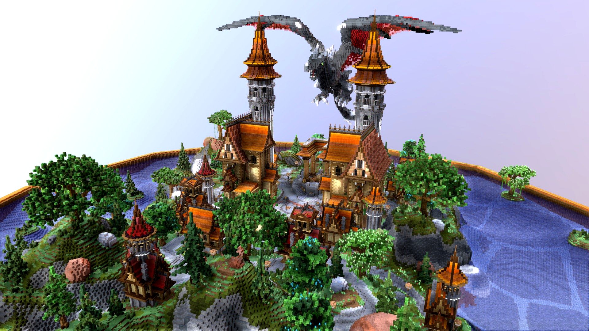 Spawn - Dragon Orange Village | 470x470 3d model
