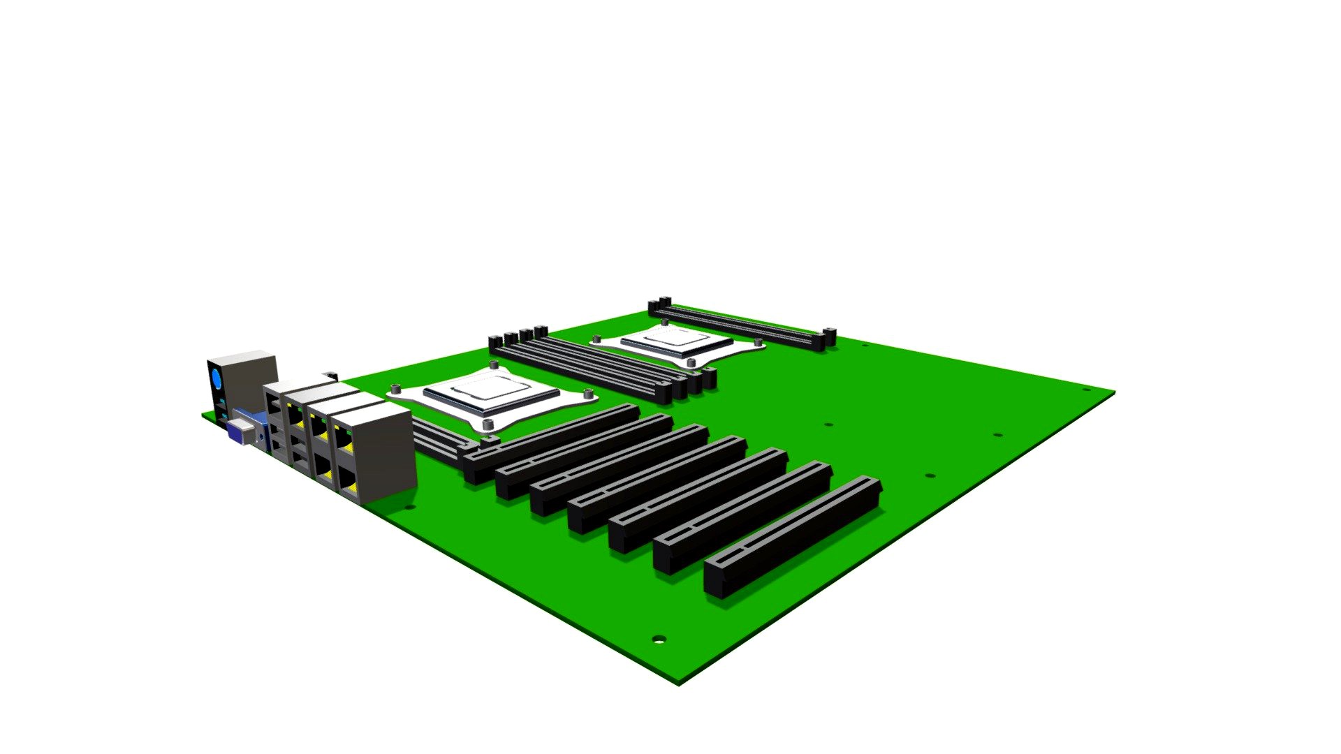 E Atx Motherboard 3d Model