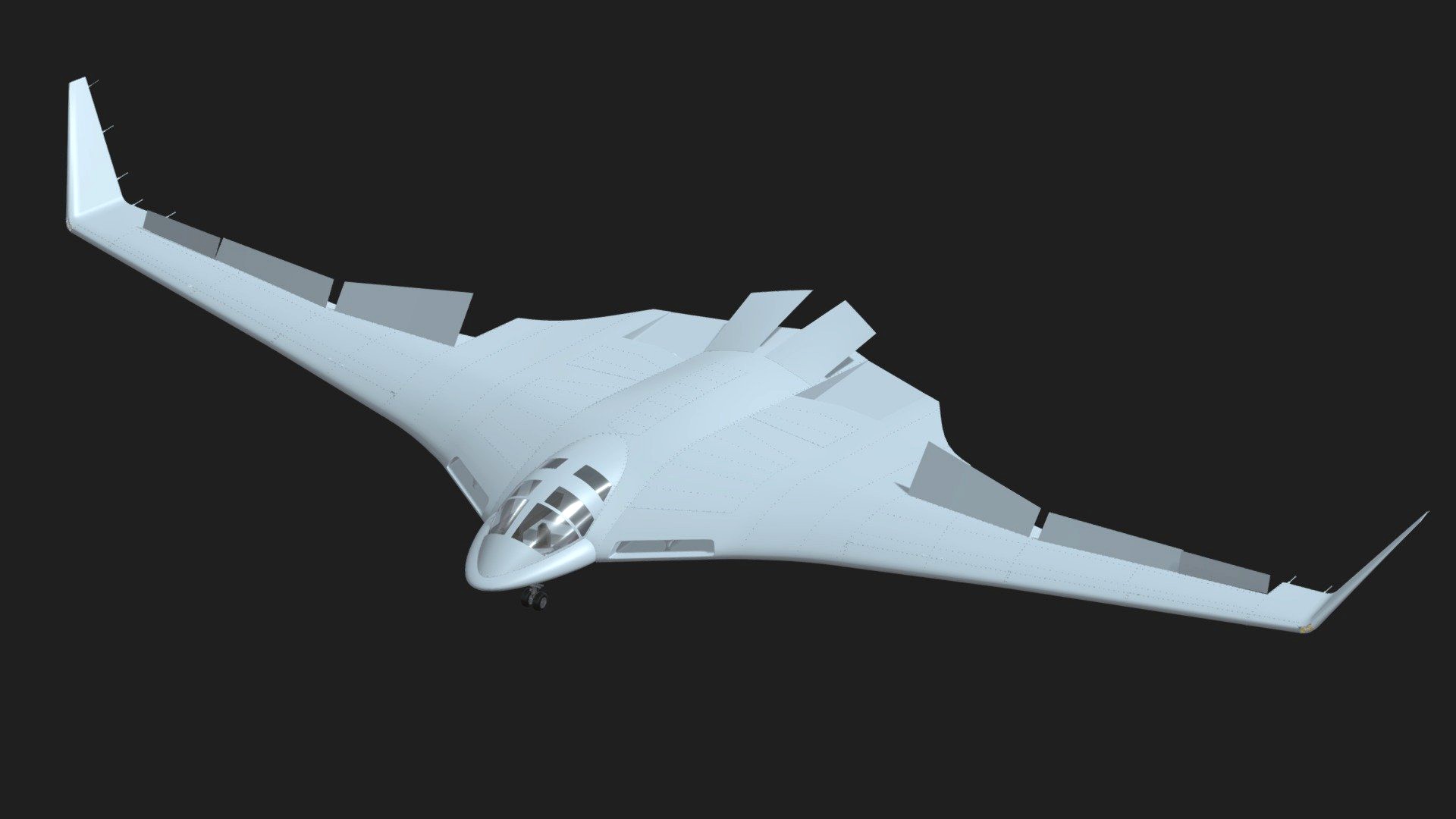 Tupolev PAK DA Low Poly PBR Realistic 3d model