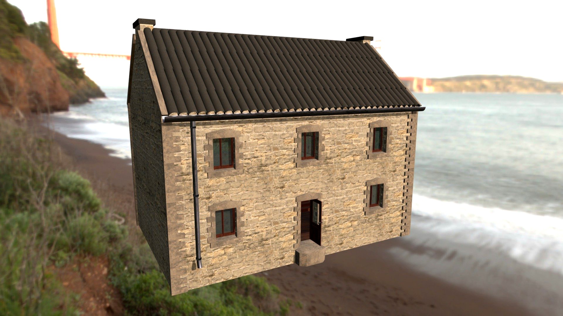 WW2 Normandy Era French House 3d model