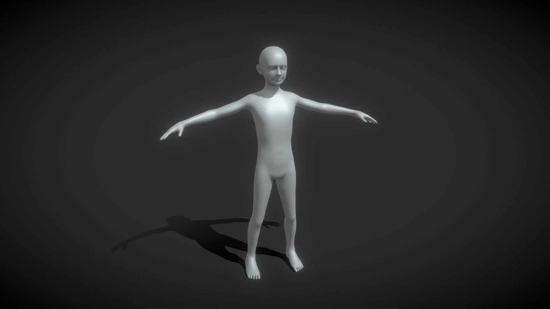 Boy Kid Body Base Mesh 3D Model 20k Polygons