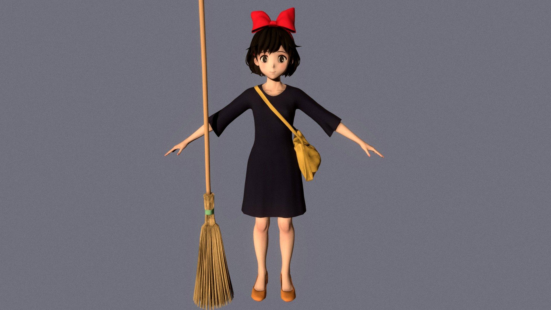 T pose rigged model of Kiki 3d
