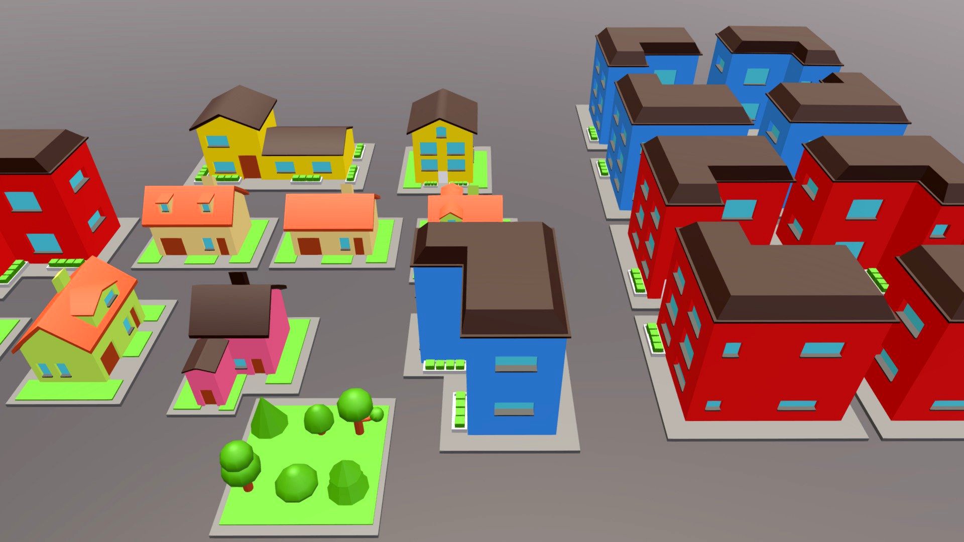 10 Low poly houses pack 3d model