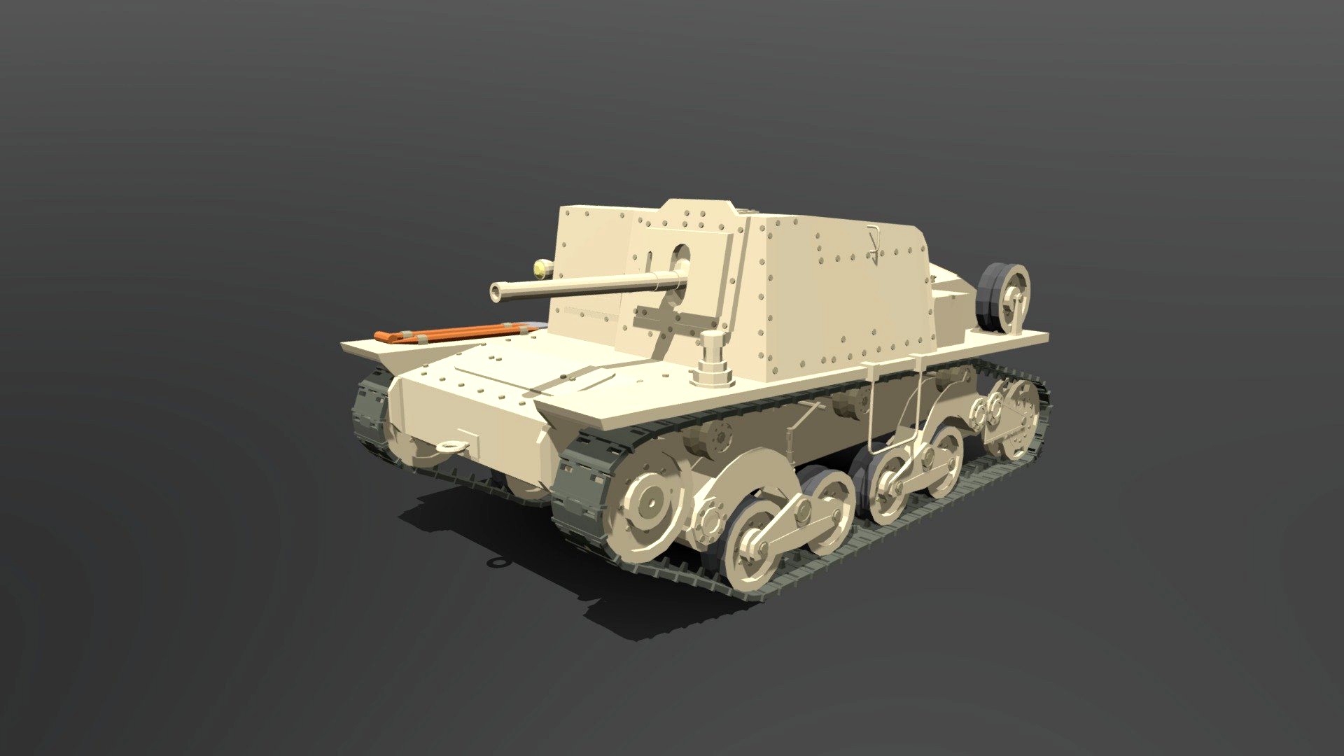 Cartoon Semovente L40 da 47-32 Tank 3d model