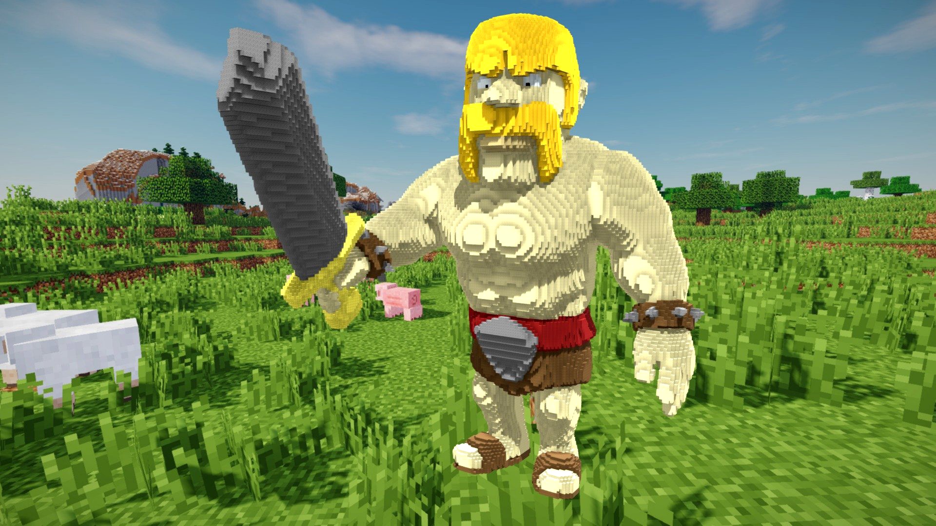 Minecraft Clash of Clans Barbarian Schematic 3d model