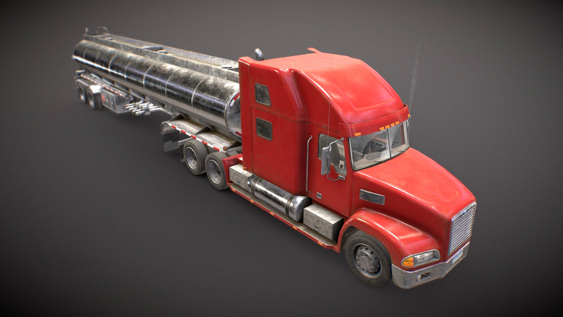 Semi Truck Tanker - Low Poly 3d model