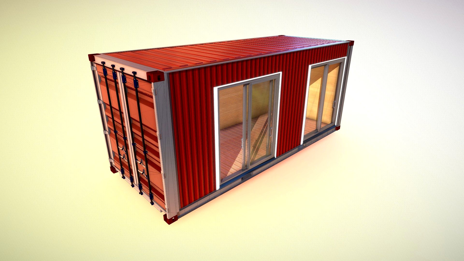 Archicad editable house 20ft shipping container 3d model