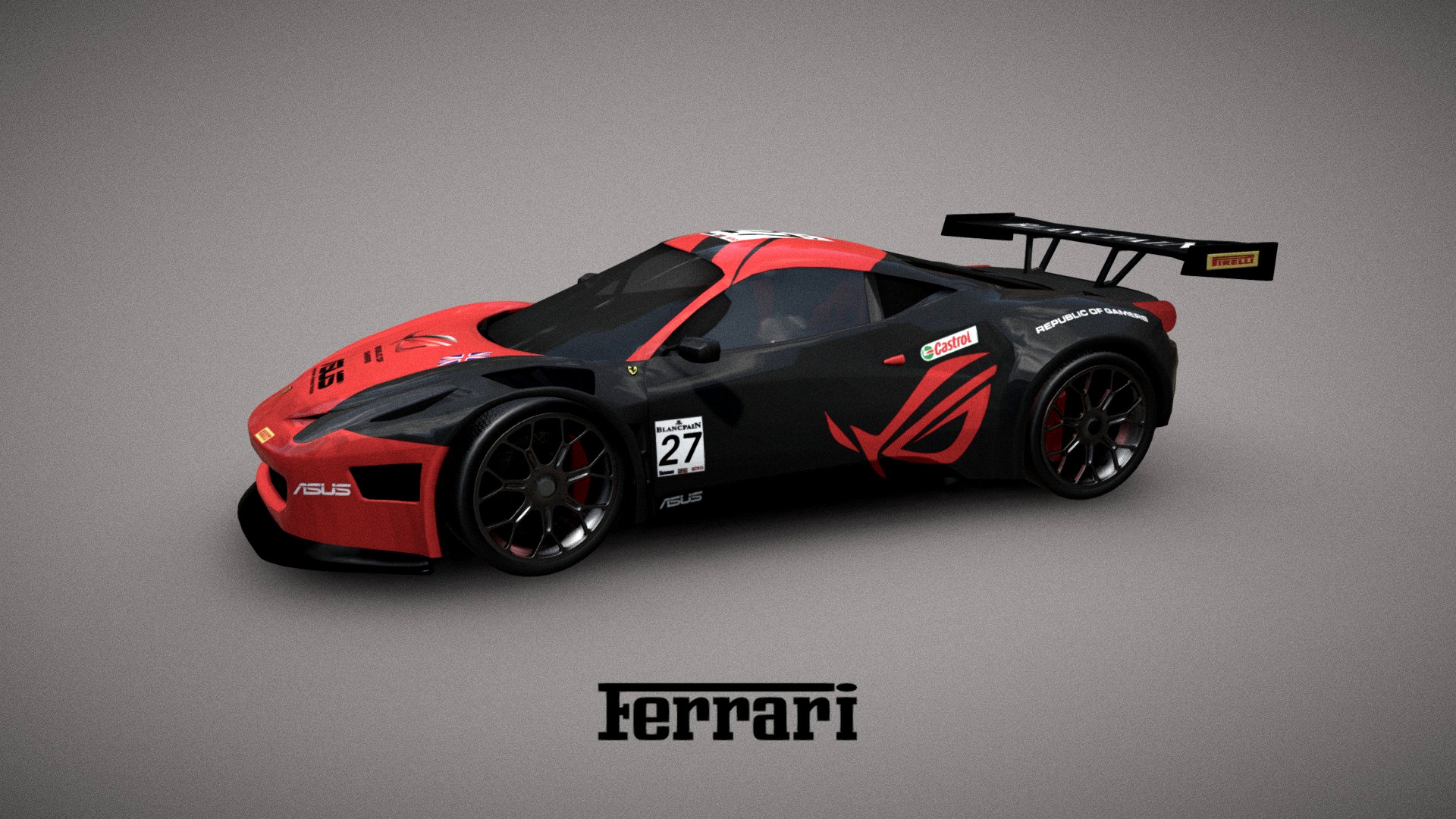 Ferrari 458 - GT3 (Custom racing Livery) 3d model