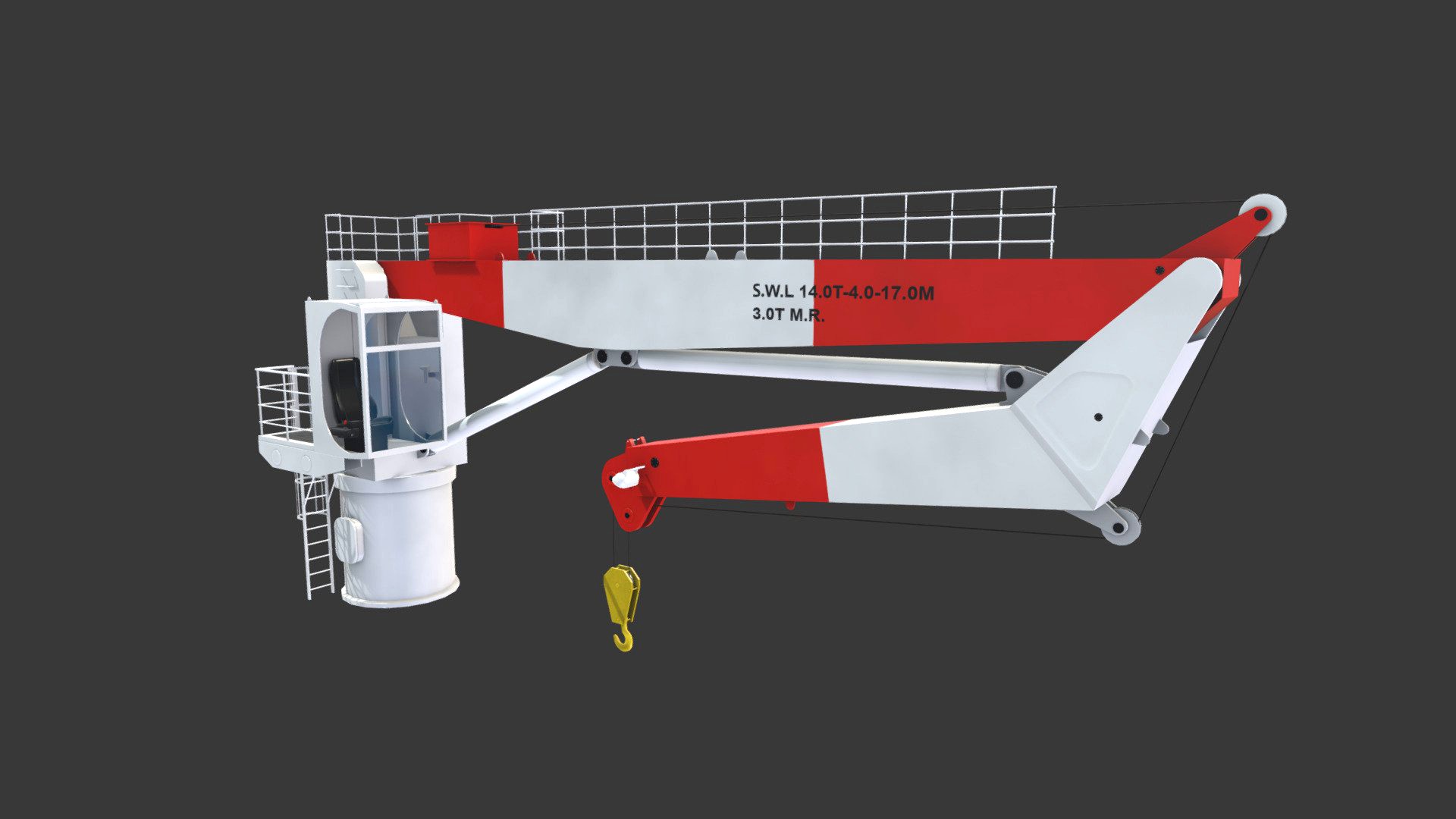 Ship Deck Crane 3d model