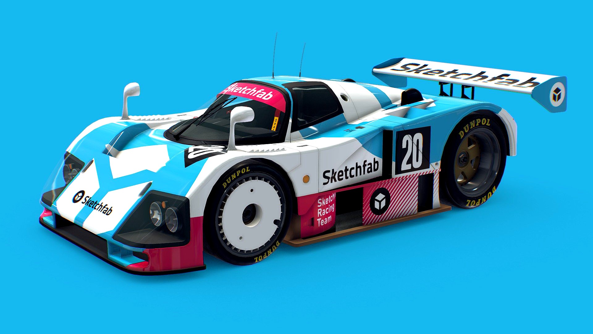 Cartoon Endurance Car - Sketchfab Edition 3d model