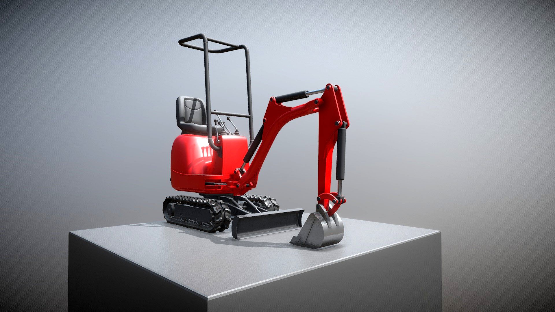 Mini-Excavator (High-Poly Version) 3d model