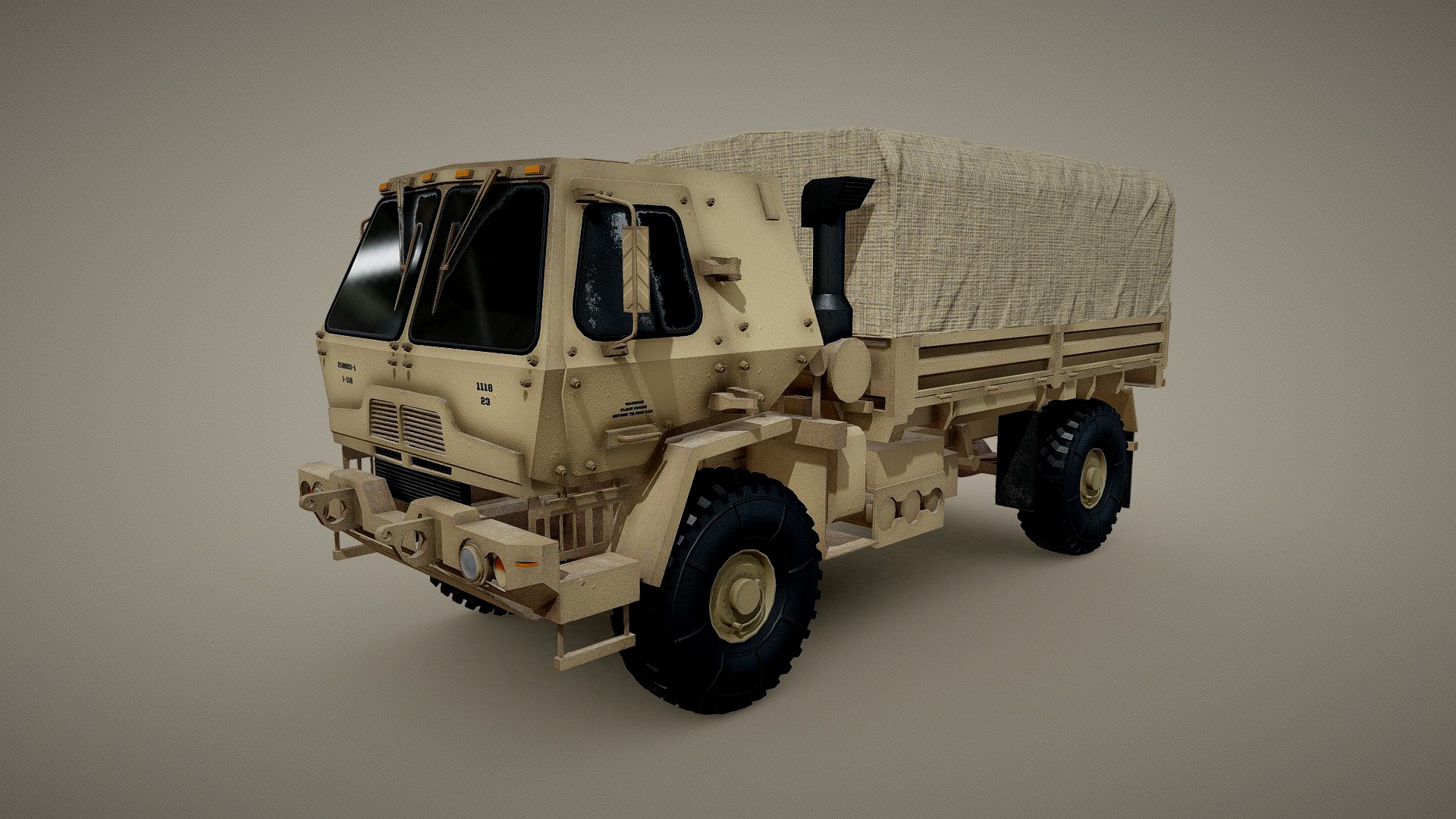 M1083 MTV Medium Tactical Vehicle LOW POLY 3d model