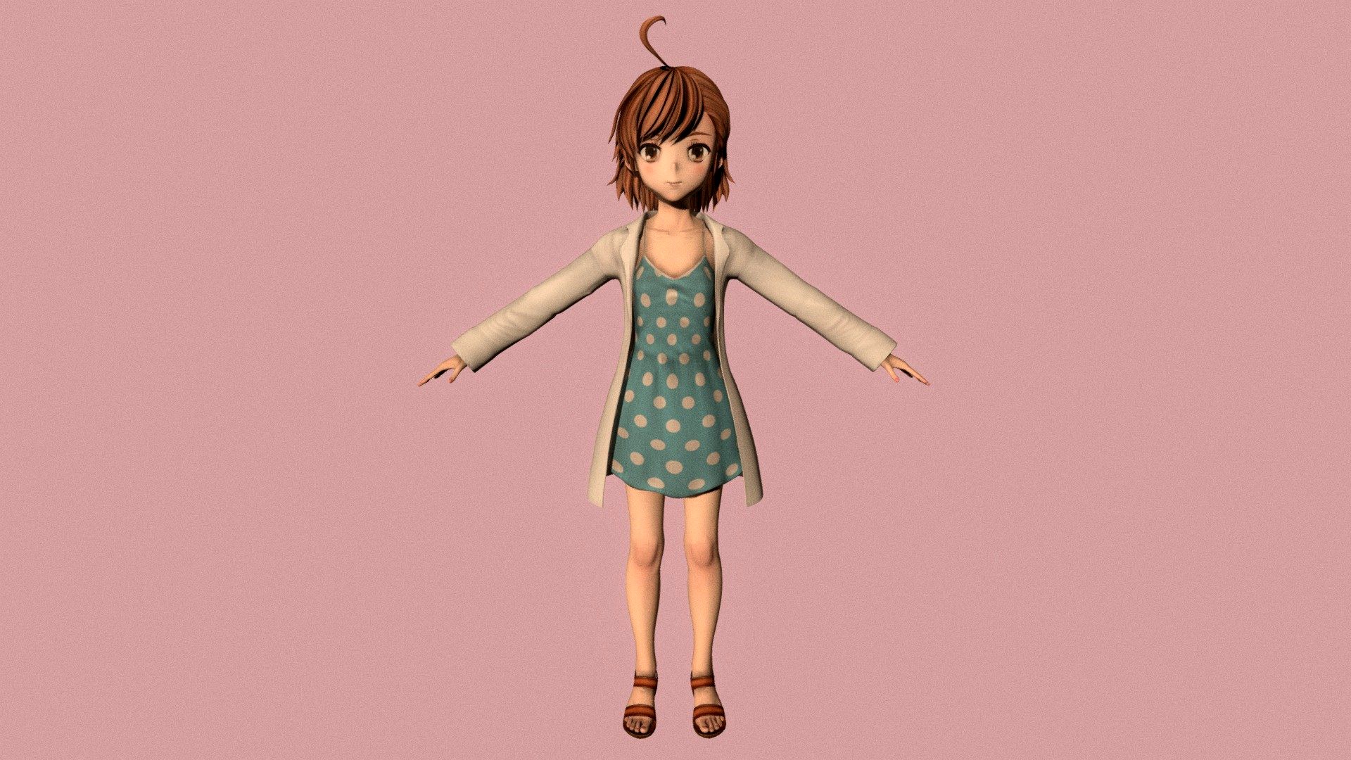 T pose rigged model of Last Order 3d