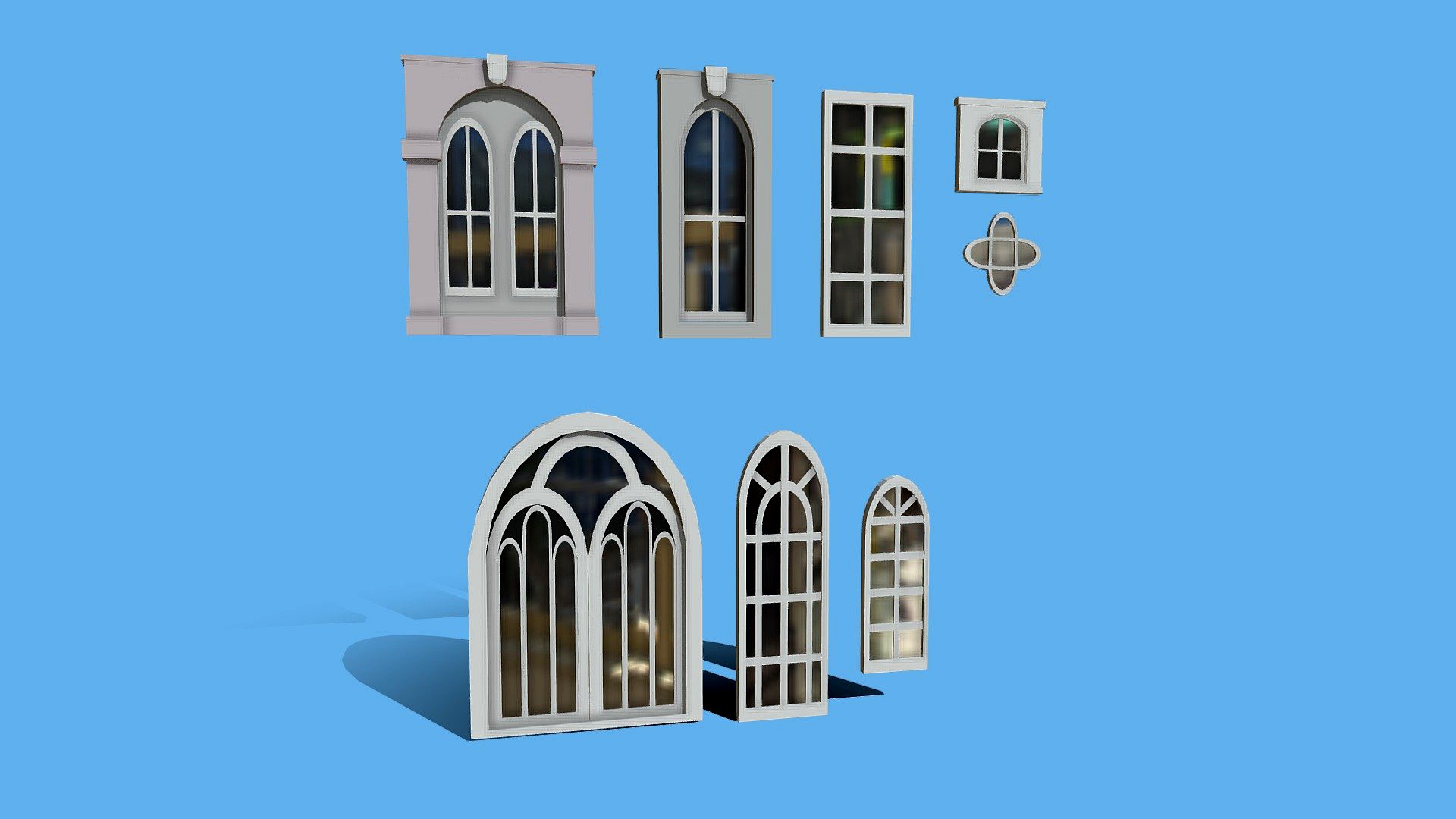 Victorian low-poly Window 3d model