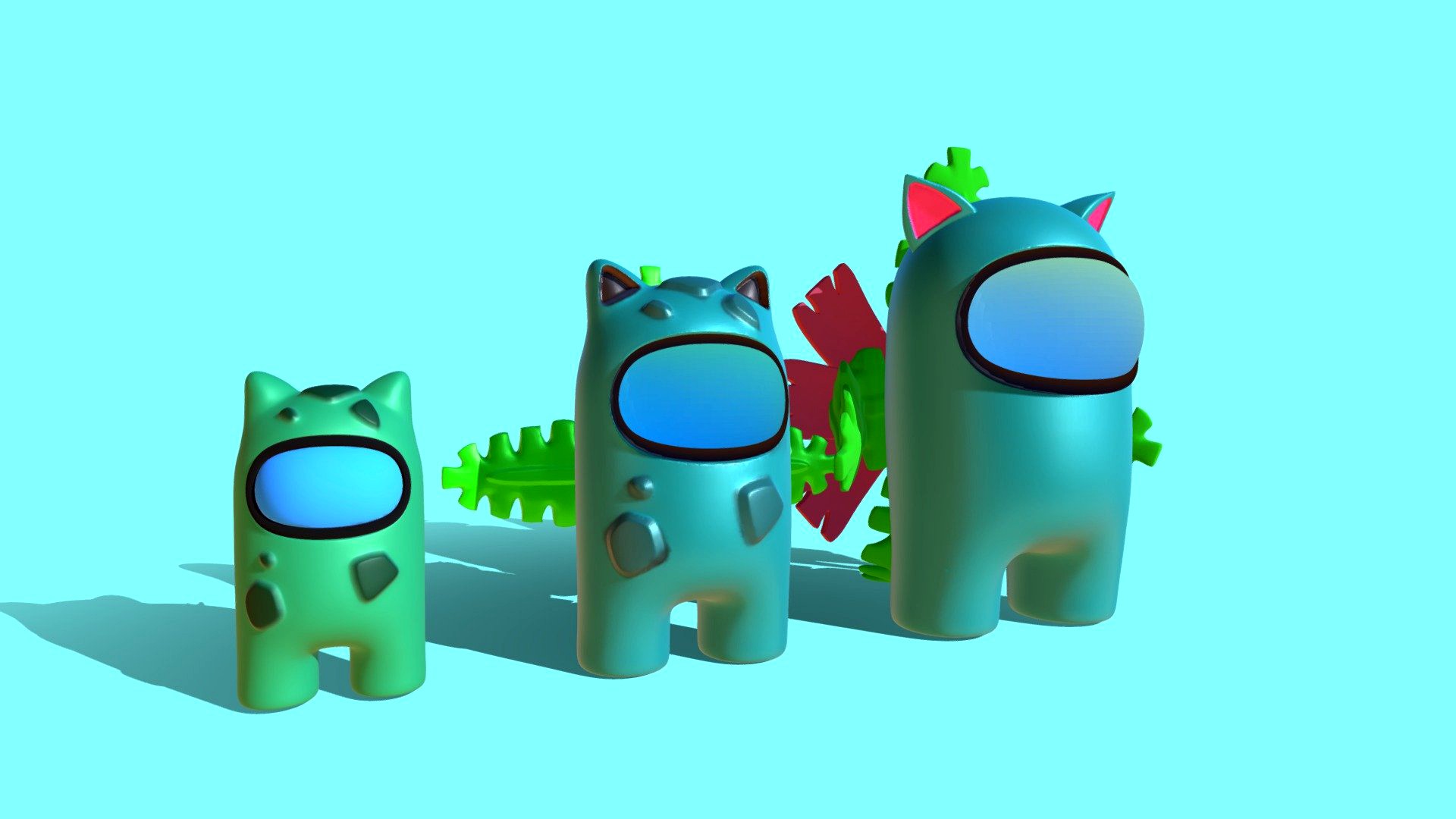 Bulbasaur Ivysaur Venasaur Among Us 3d model