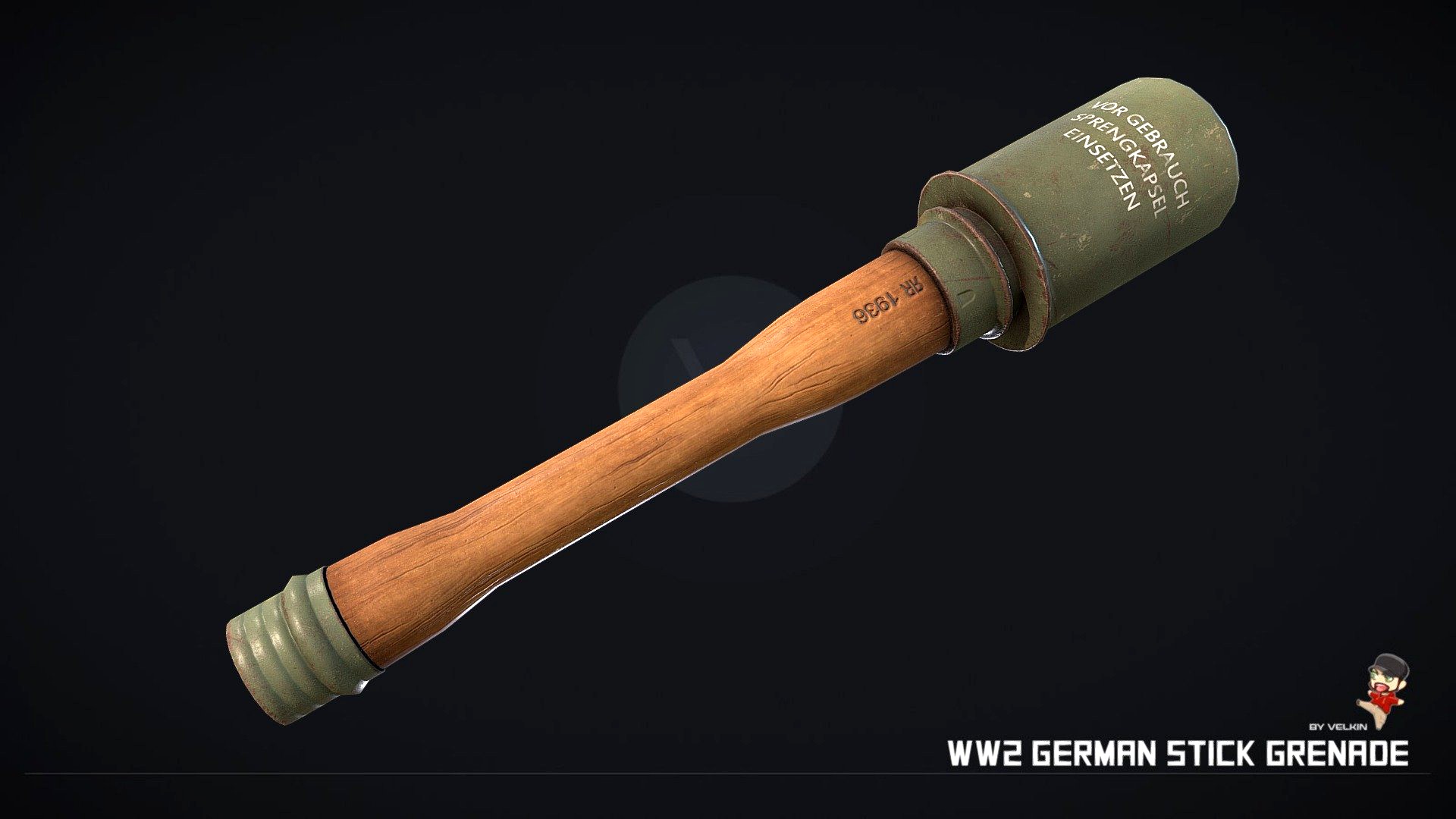 WW2 German Stick Grenade 3d model