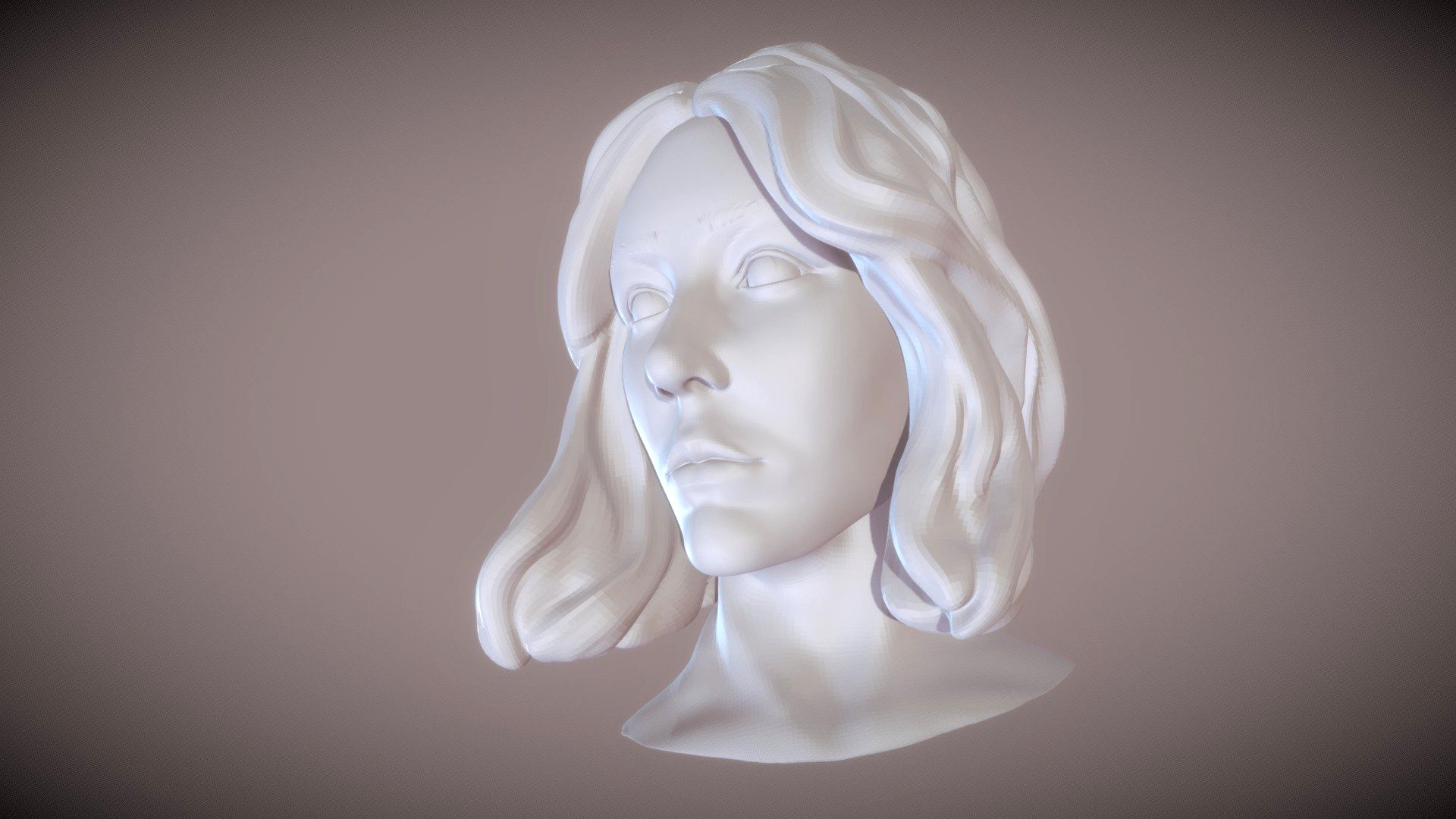 Woman head sculpt 3d model