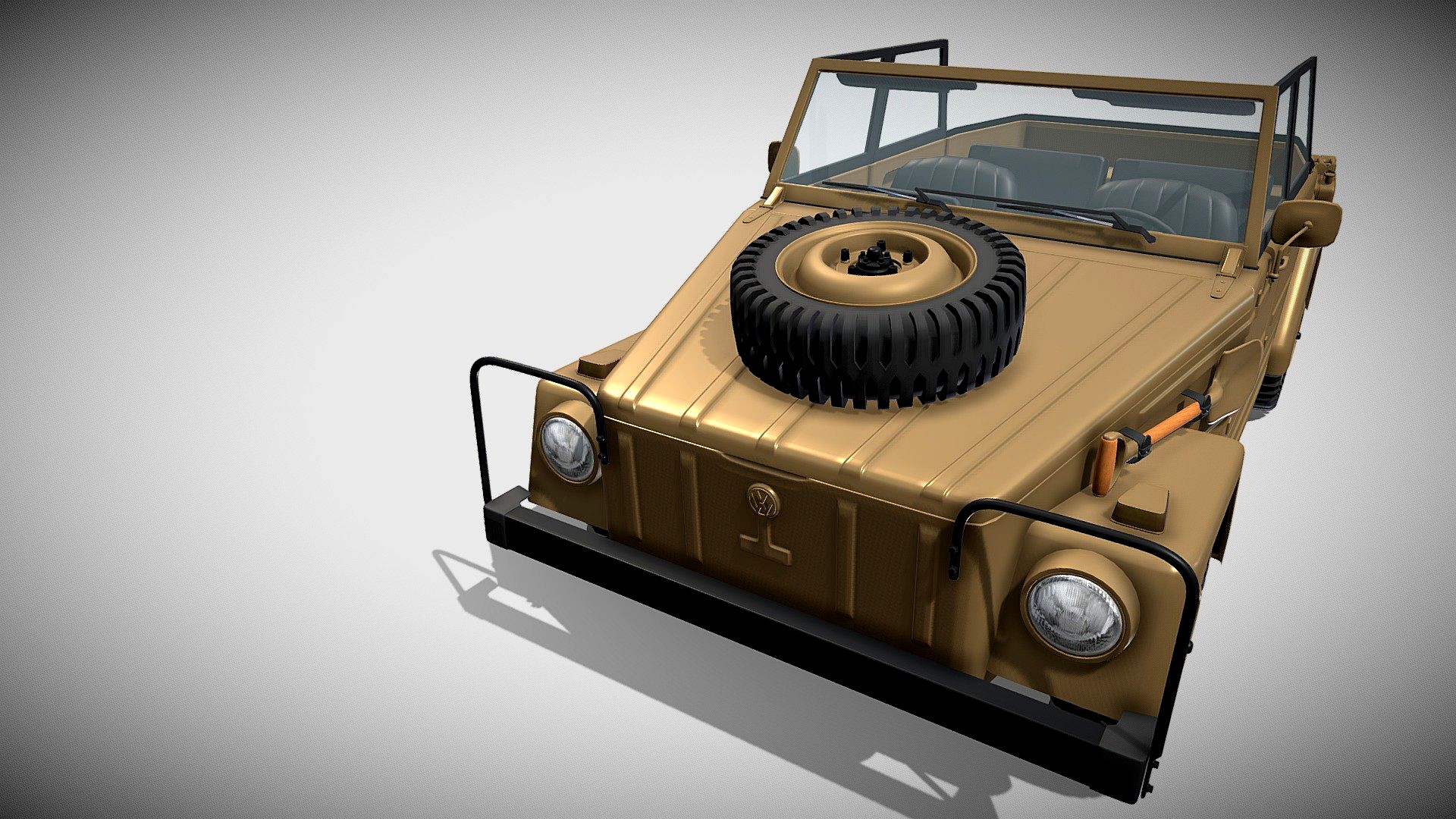 VW Type 181 with interior Army 3d model
