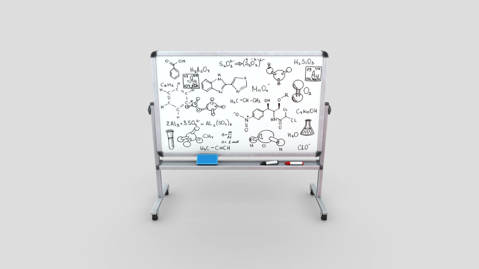 Stylized Low Poly Whiteboard 3d model