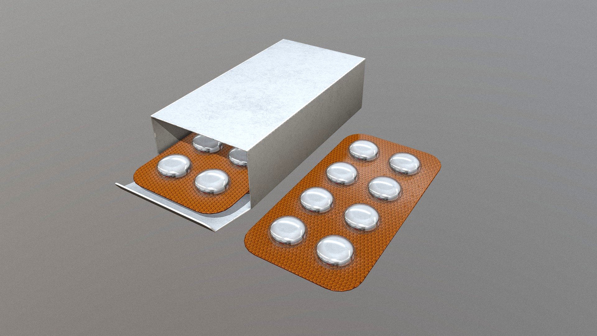 Pills strip blister pack 3d model