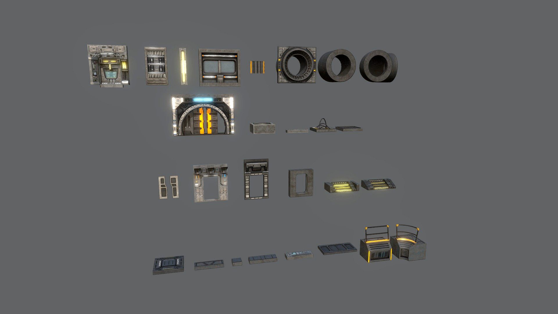Sci Fi Asset Pack 2 3d model