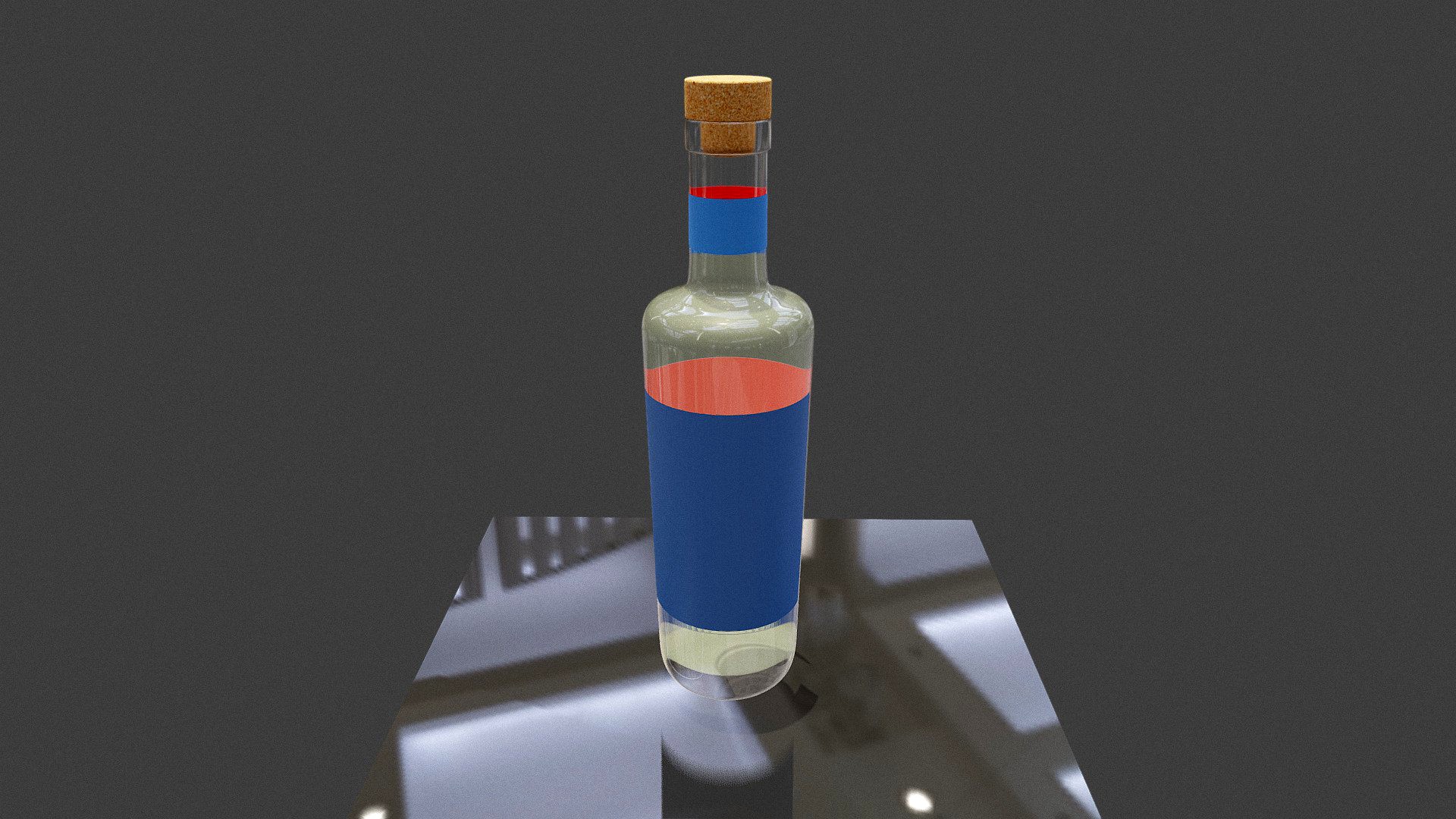 Glass Vodka Bottle 3d model