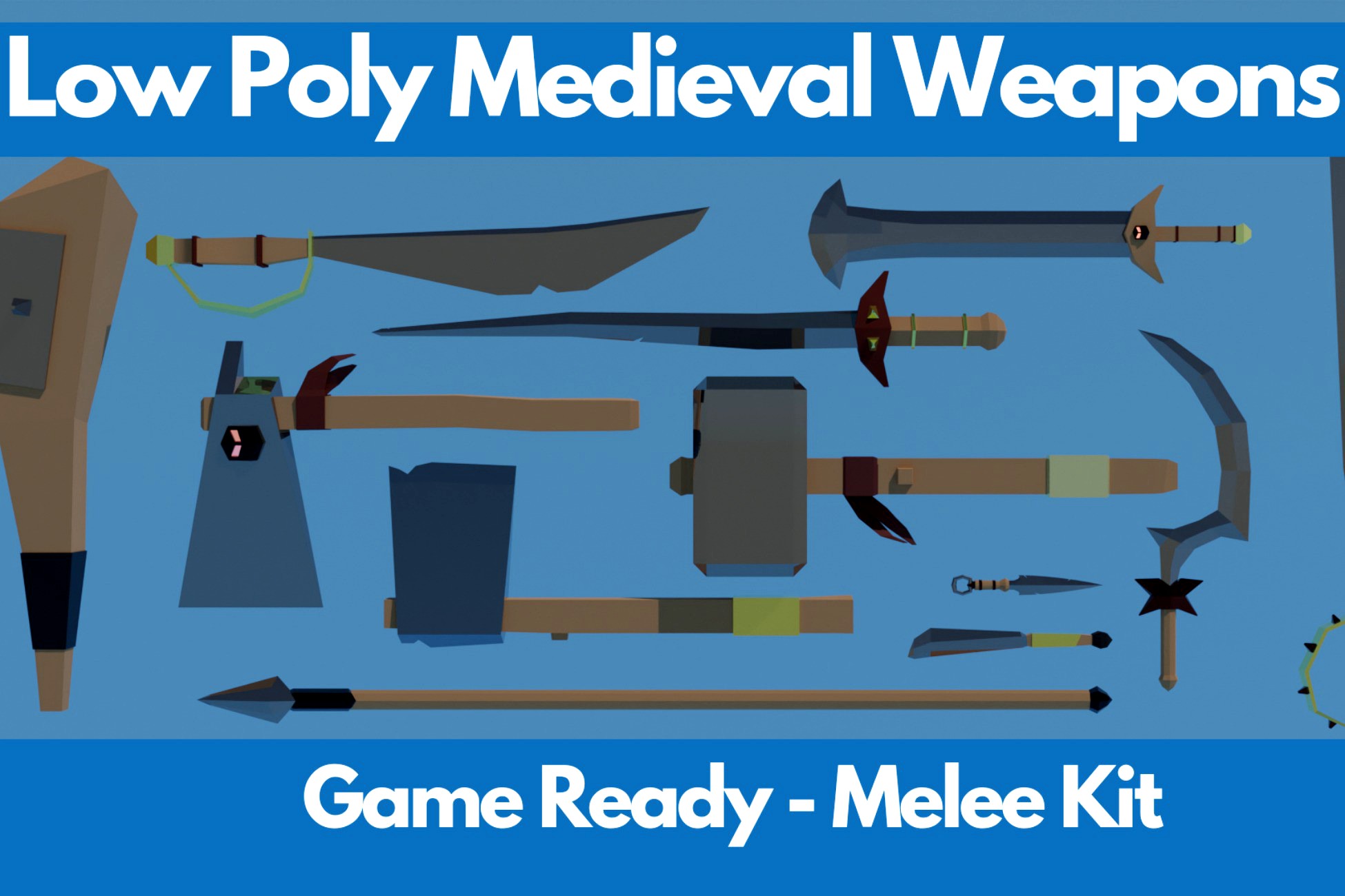 Low Poly Medieval Weapons - Melee 3d model