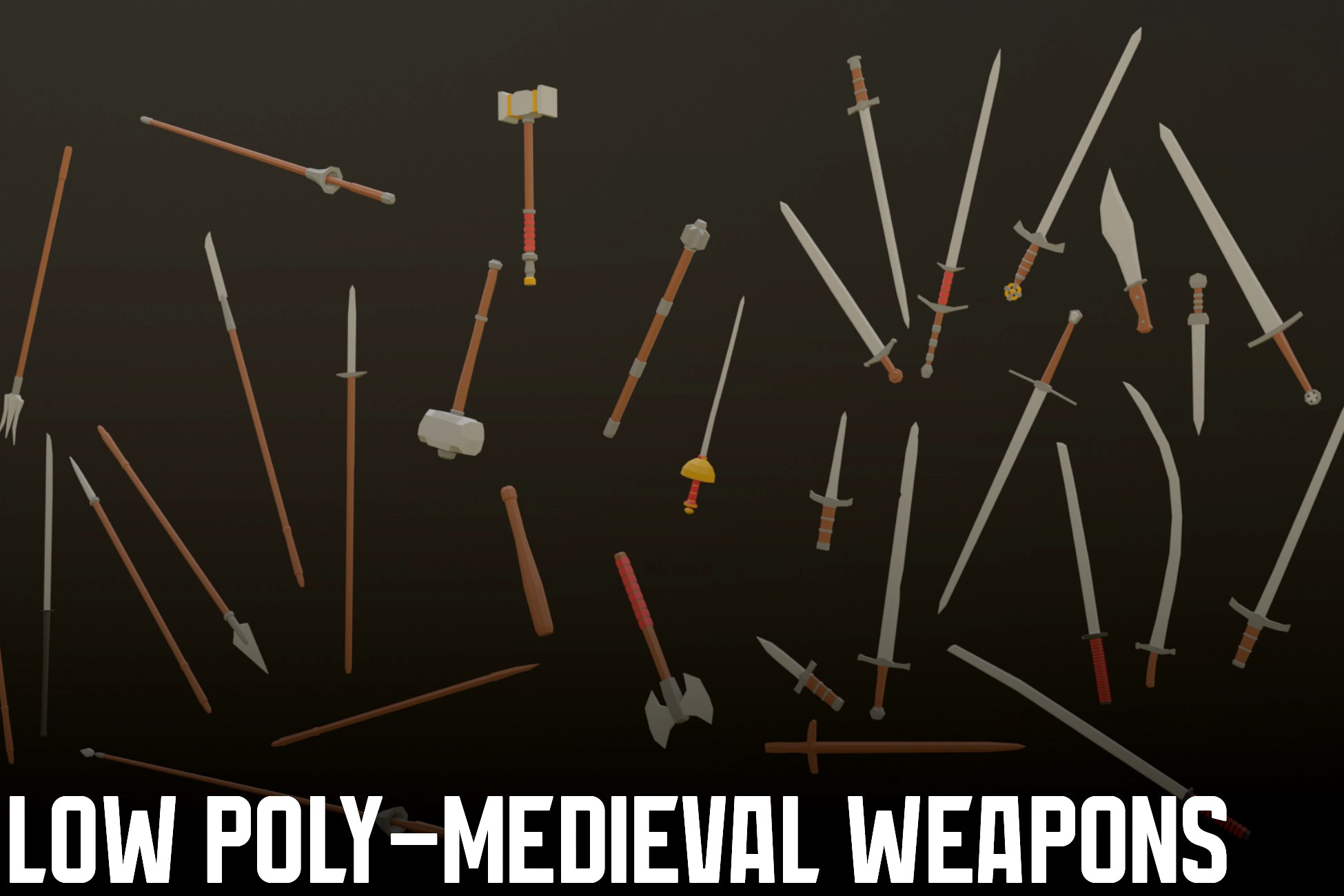 Low Poly - Medieval Weapons 3d model