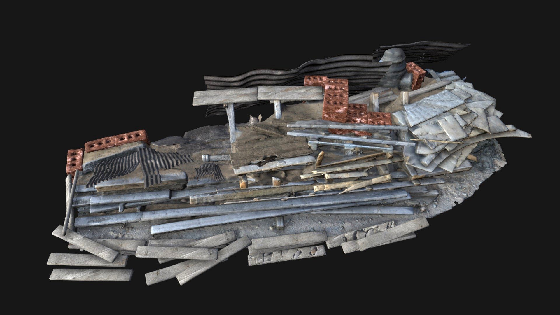PBR Trash Pile - 8K Textures 3d model
